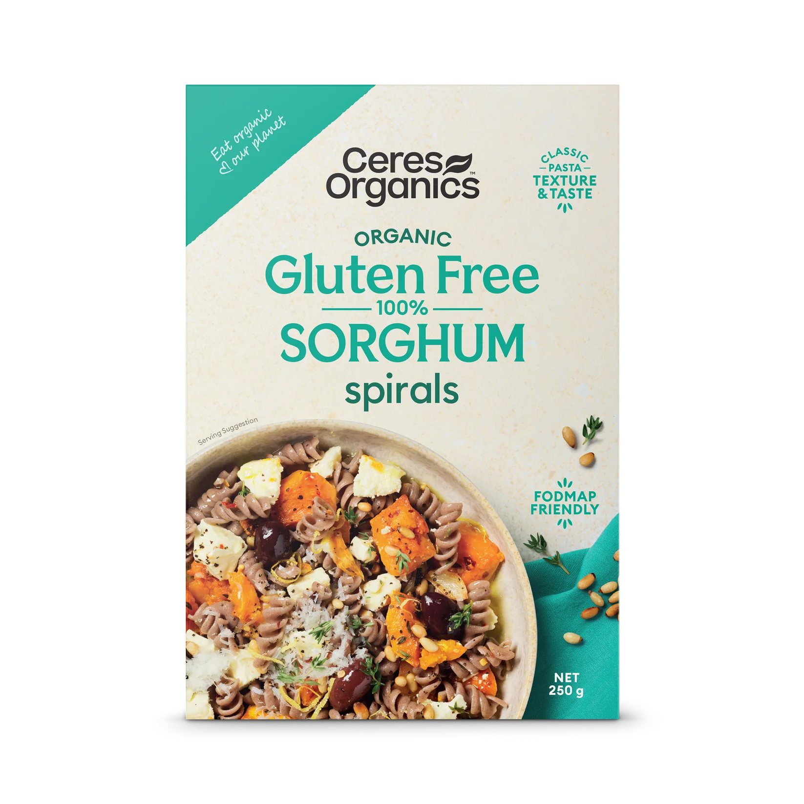 Ceres Organics Pasta Spirals Sorghum 250g – Plum Organics Papamoa