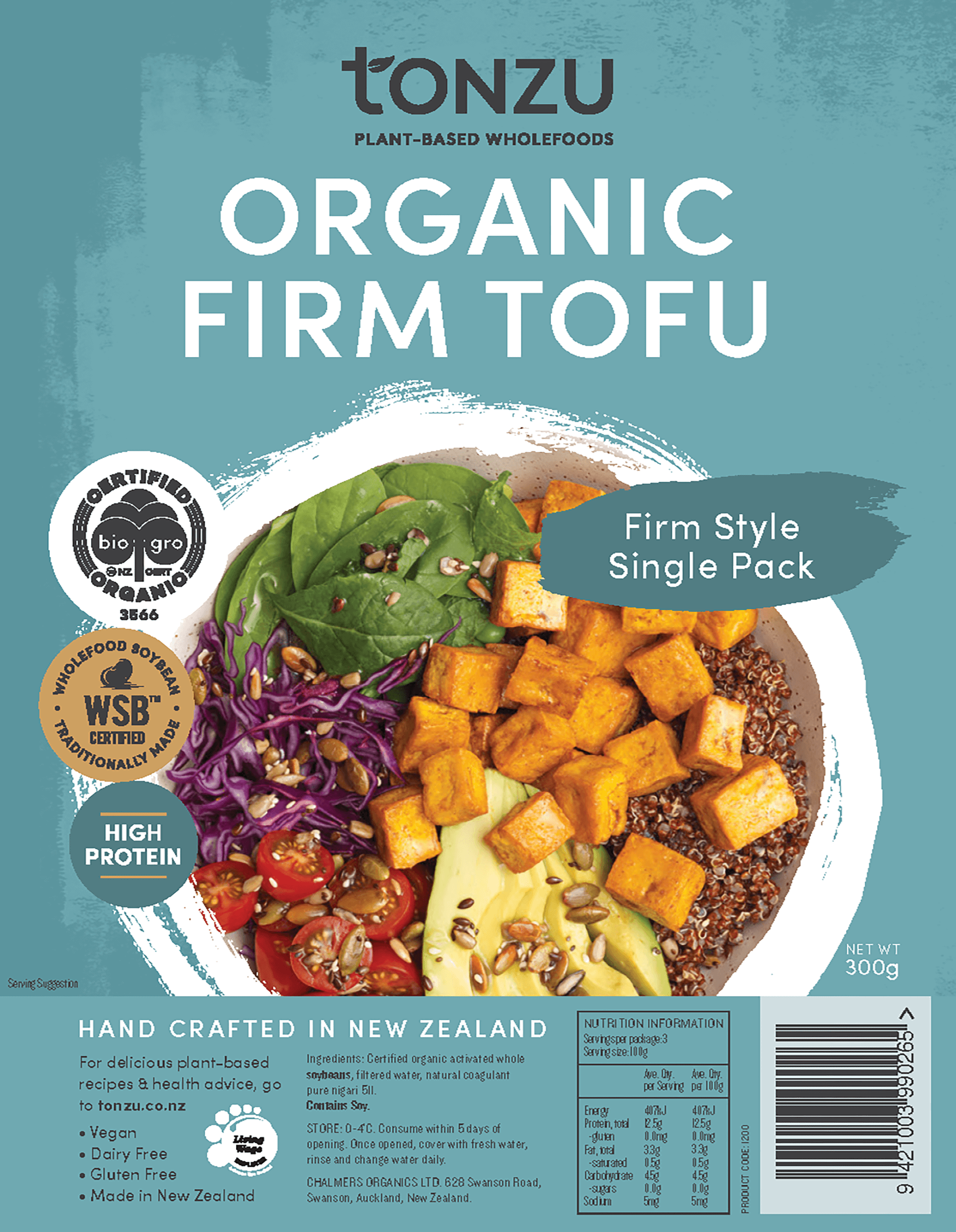 Organic Tofu Firm 300G – Plum Organics Papamoa